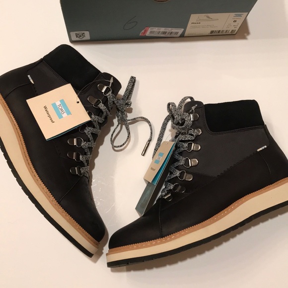 Toms | Shoes | Nwt Toms Mesa Waterproof Blck Leather Nylon Boot 6 ...